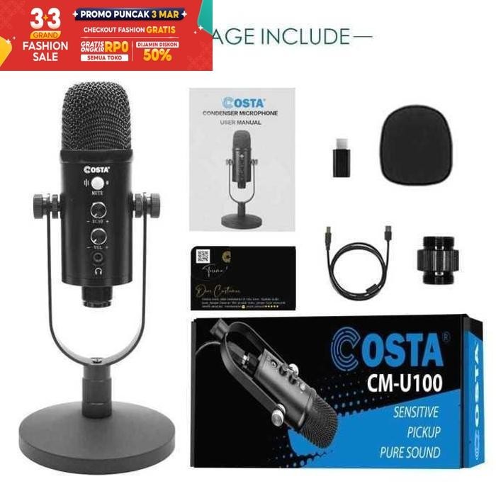 Jual COSTA CM-U100 PROFESSIONAL CONDENSER MICROPHONE USB PODCAST ...