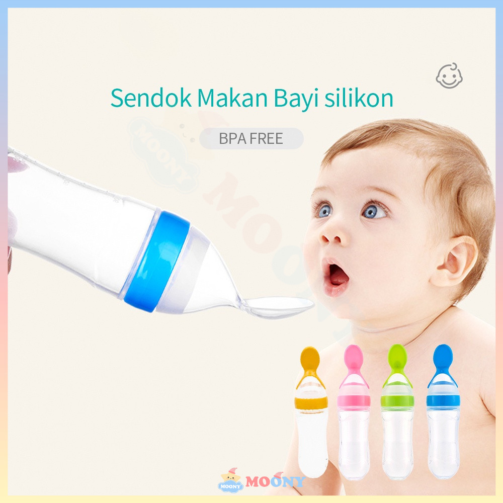 Jual Moony Botol Sendok Makan Bayi BPA free baby food feeder 90ml ...