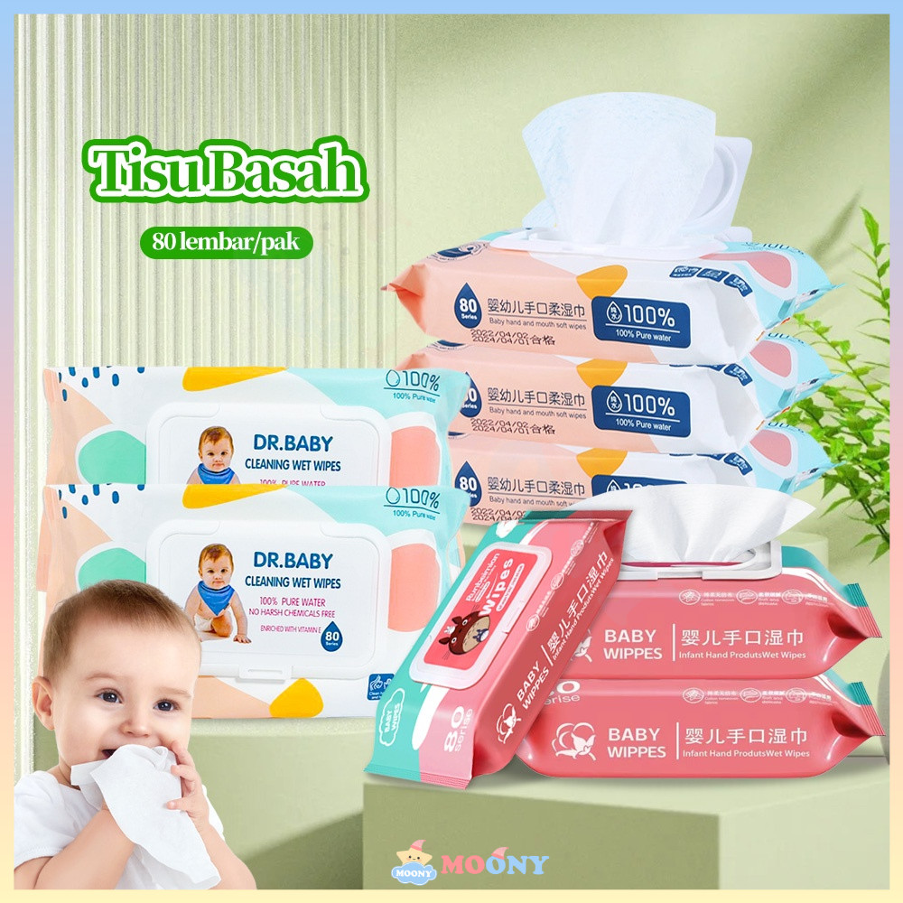 Jual Moony Tissue basah tangan mulut bayi Tisu basah bayi 80pcs | Shopee Indonesia