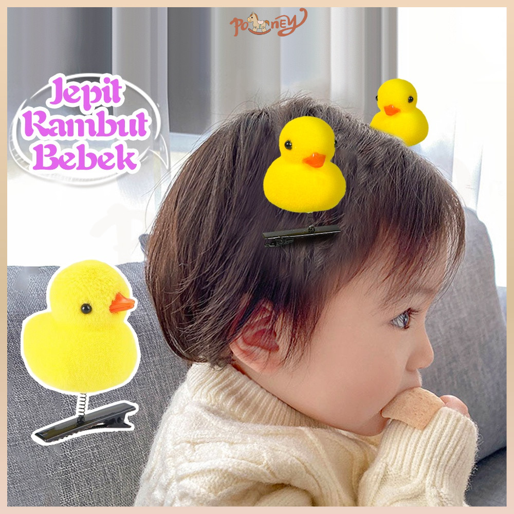 Jual Poney 1pc jepit rambut bentuk bebek kuning Jepitan rambut anak ...