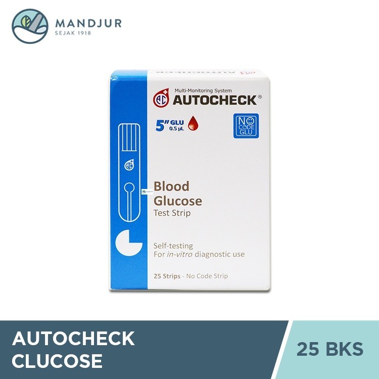 Jual Strip Autocheck Glucose Isi 25 Strip - Alat Tes Strip Gula Darah ...