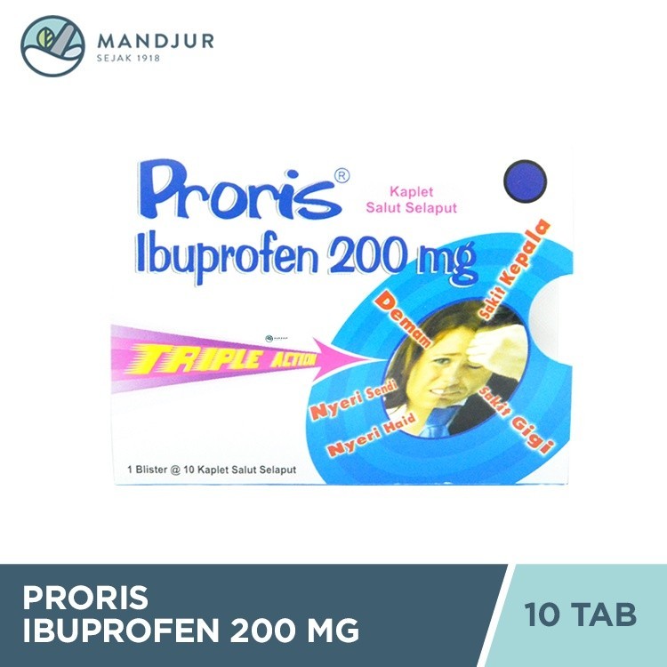 Jual Proris 200 Mg 10 Kaplet - Pereda Demam dan Nyeri Sakit Gigi ...