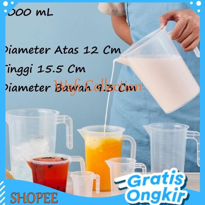 Jual GELAS TAKAR UKUR AIR TAKARAN PLASTIK 250ML 500ML 1000ML 2000ML 2LITER KUALITAS TERBAIK ...