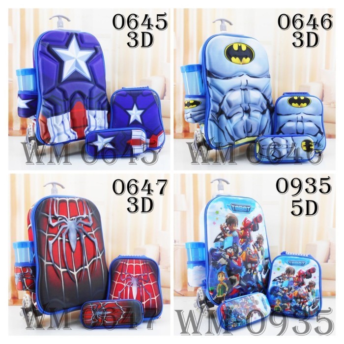Jual Tas Troli Troley Trolley 6 Roda Koper Anak Sekolah Frozen Lol ...