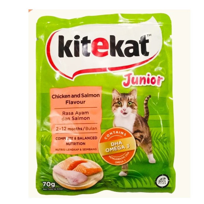 Jual Kitekat Pouch Kitten Chicken Salmon 70 Gr, Makanan Basah Kucing ...