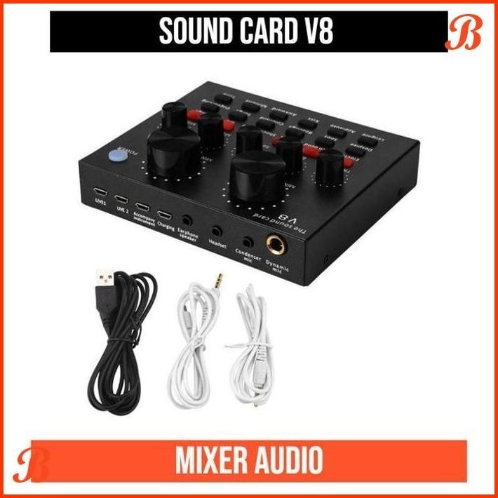 Jual |ASB | SOUNDCARD V8 SOUND CARD MIXER EXTERNAL USB AUDIO LIVE ...