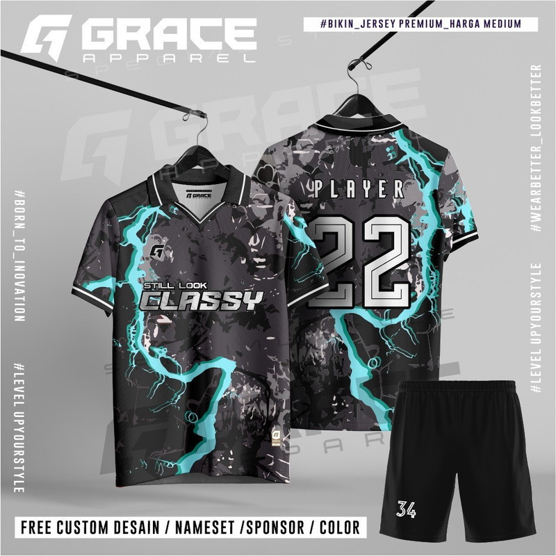 Jual PREMIUM JERSEY KAOS SANTAI BERKERAH motif keren abstrak tosca ...