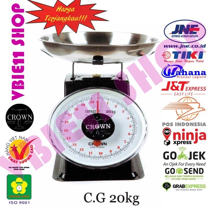 Jual Timbangan Jarum/Analog/Duduk/Mangkok/Laundry/Buah/Sayur Crown C.G 20kg | Shopee Indonesia
