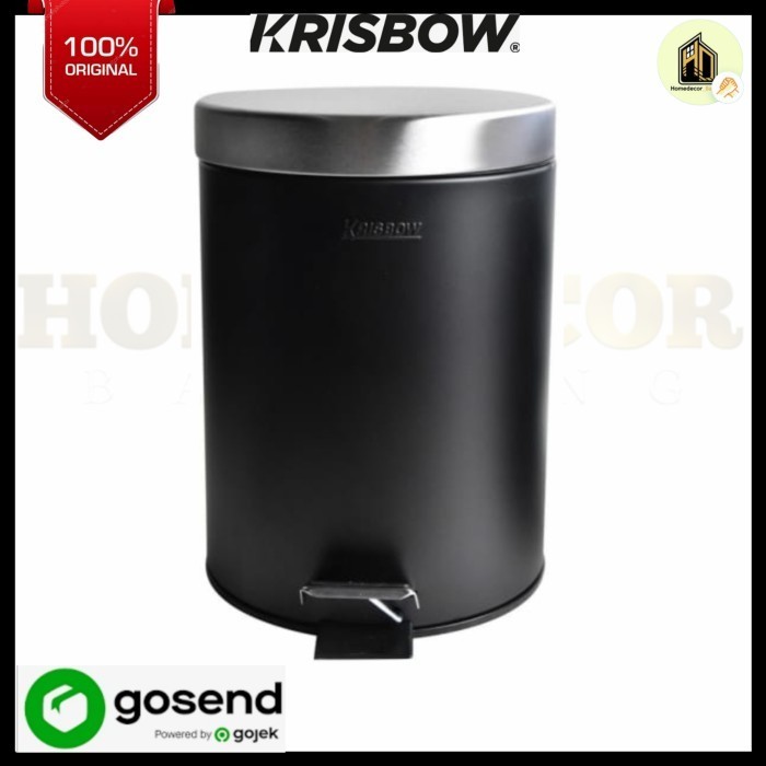 Jual HARGA DISC - Krisbow 5 Ltr Tempat Sampah Softclose Bulat - Hitam - pedal bin kris | Shopee ...