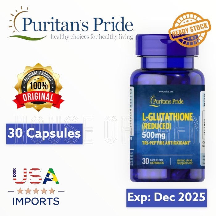 Jual Puritan Pride L- Glutathione 500 Mg - 30 Caplets Puritan'S Pride ...