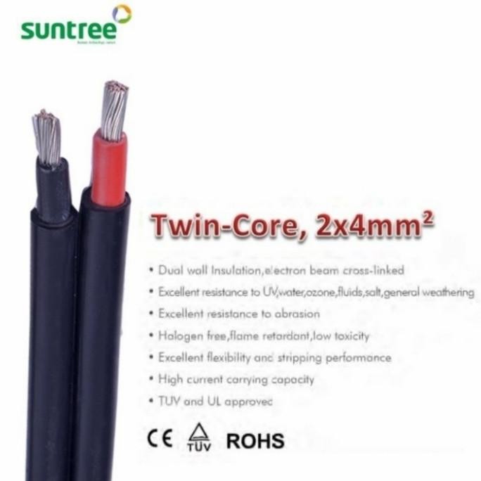 Jual Kabel PV1F 4mm 2x4mm suntree duo core twin PV solar panel surya ...