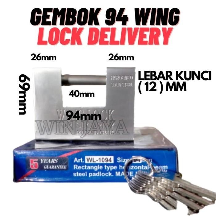 Jual GEMBOK PAGAR WING LOCK 94 MM GEMBOK PANSER KOTAK ANTI MALING ...