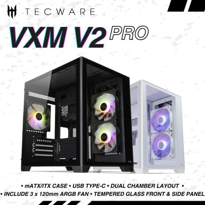 Jual TECWARE VXM V2 PRO DUAL CHAMBER TEMPERED GLASS M-ATX GAMING CASE ...