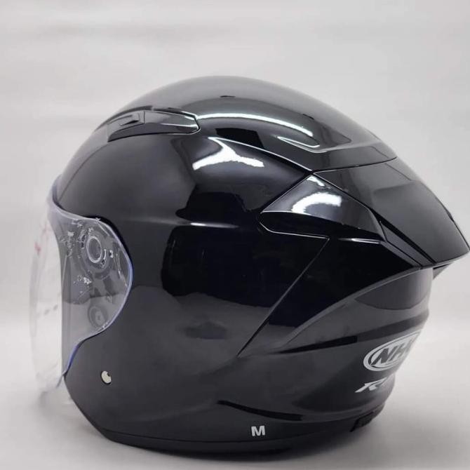 Jual NHK R1 ELITE BLACK SOLID | Helm half face r1 elit polos hitam ...