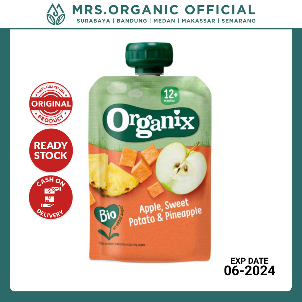 Jual Makanan Bubur Bayi Organix Apple, Sweet Potato and Pineapple Fruit ...