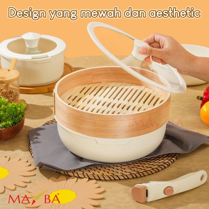 Jual Panci Set Mayba Fortune 9 Pc White Granite (Wok+Fry+Sauce Pan ...