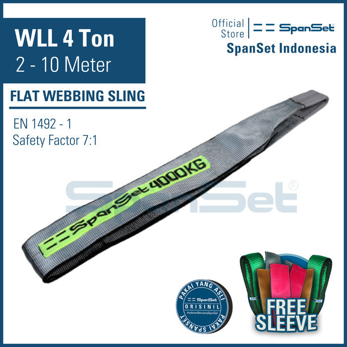 Jual Spanset Webbing Sling 2Ply B4000-3Mtr Wll 4 Ton, Panjang 3 Meter ...