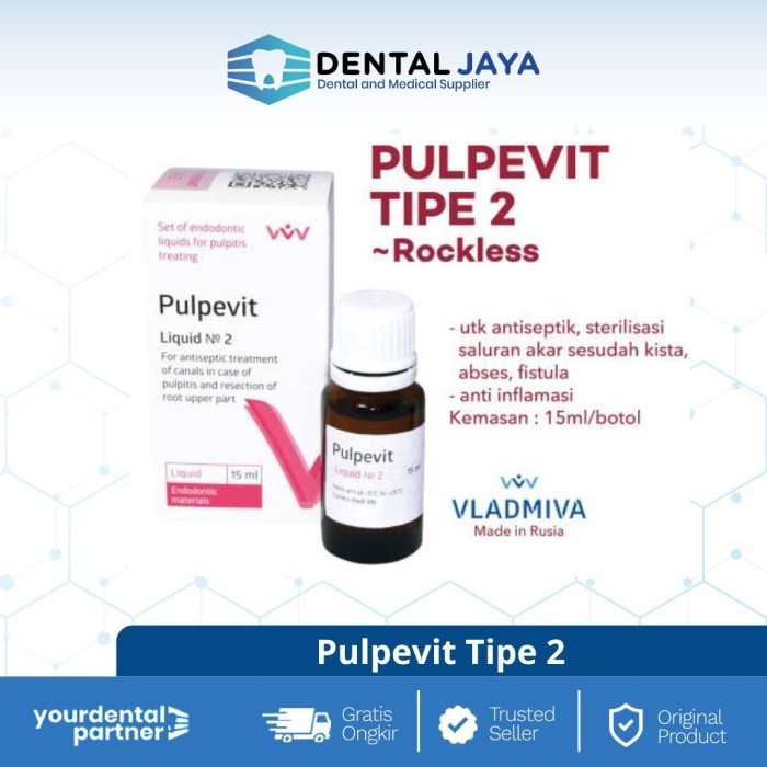 Jual DENTAL JAYA PULPEVIT TIPE 2 - VLADMIVA // CRESOTIN 2 // ROCKLESS ...