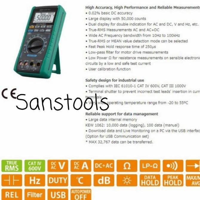 Jual Kyoritsu 1062 Digital Multimeter Multitester Avometer Original ...