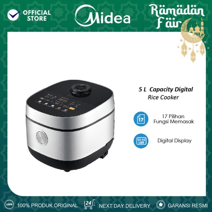 Jual Midea Digital Rice Cooker 5L - Mb-Fs5021W - Non Stick Coating ...
