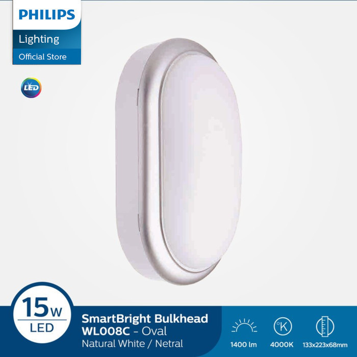 Jual Philips Smartbright Bulkhead Wl008C Led10 Netral White Oval W ...