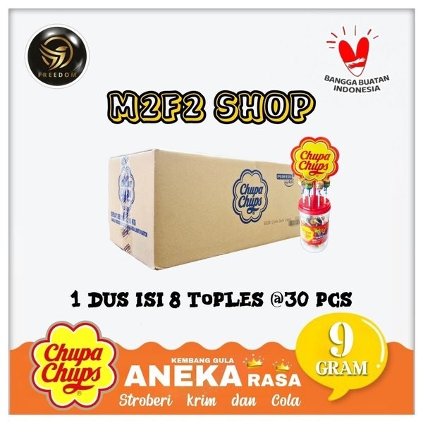 Jual CHUPA CHUPS PERMEN LOLLIPOPS JAR TOPLES ISI 30 - 9 GR (KEMASAN ...