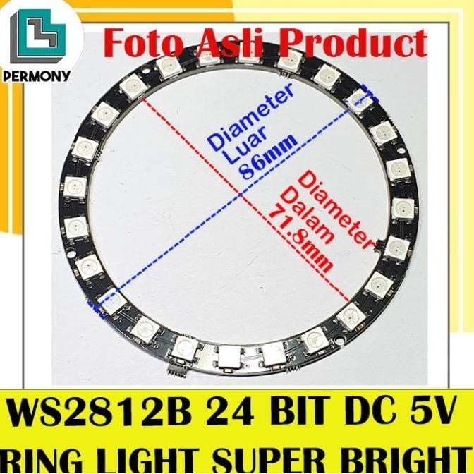 Jual Led Ring 24Bit WS2812B 24 Bits ws2812 lampu for Arduino esp8266 ...