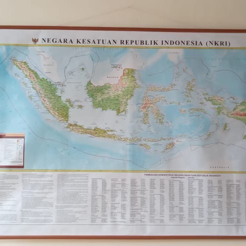 Jual Peta Indonesia Nkri 2 Meter Bingkai Kayu | Shopee Indonesia