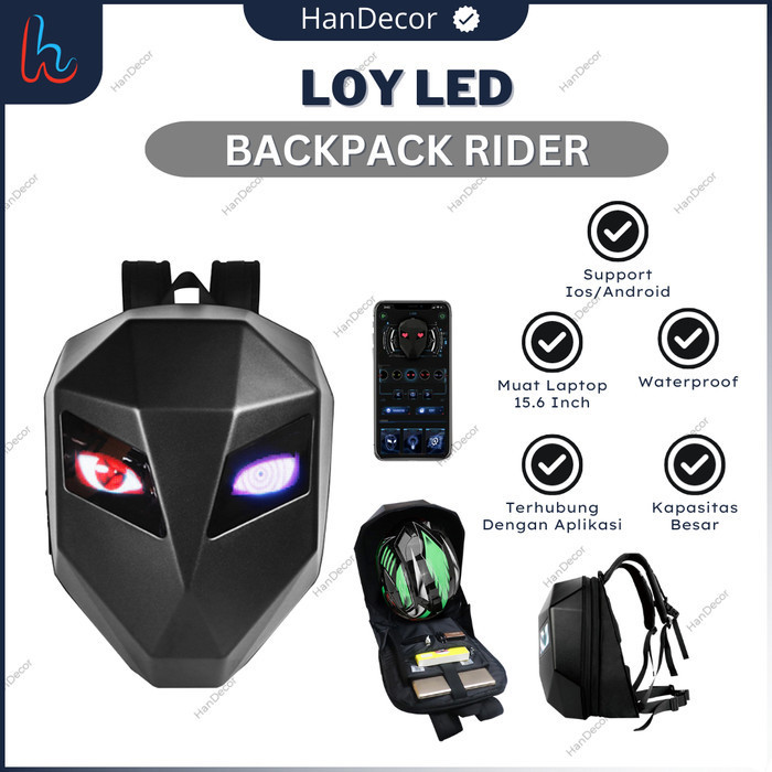 Jual Backpack Hard Shell LED LOY Tas Ransel Backpack Mata Lampu ...