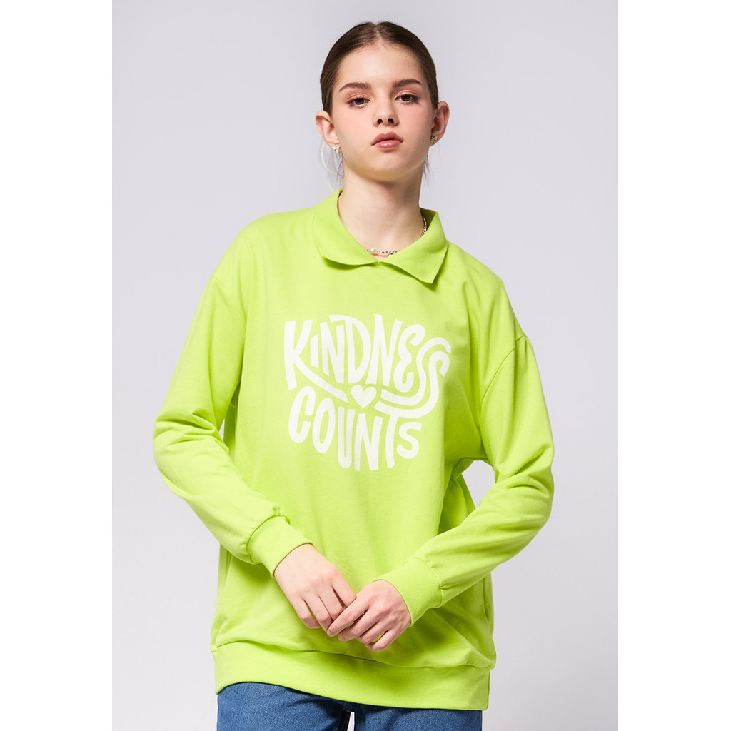 Jual COLORBOX Graphic Polo Sweatshirt Lime | Shopee Indonesia