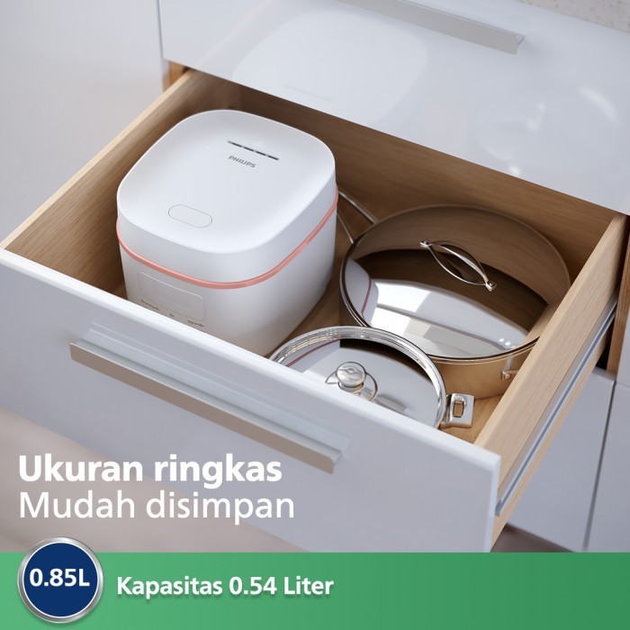 Jual Philips 0.54L Mini Digital Rice Cooker HD3064/33 400 Watt - White ...