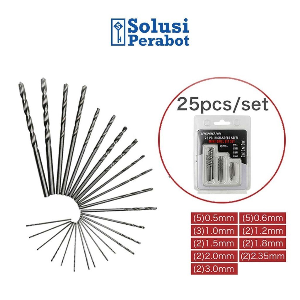Jual Mata Bor Besi Putar HSS SP / Mini Drill Bit Set Lurus Kecepatan ...