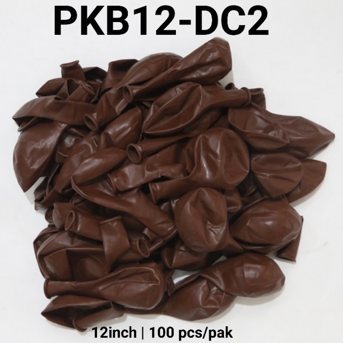 Jual Pkb12-Dc2 Balon Latex 12 Inch 1 Pak Isi 100 Doff Tebal Coklat ...