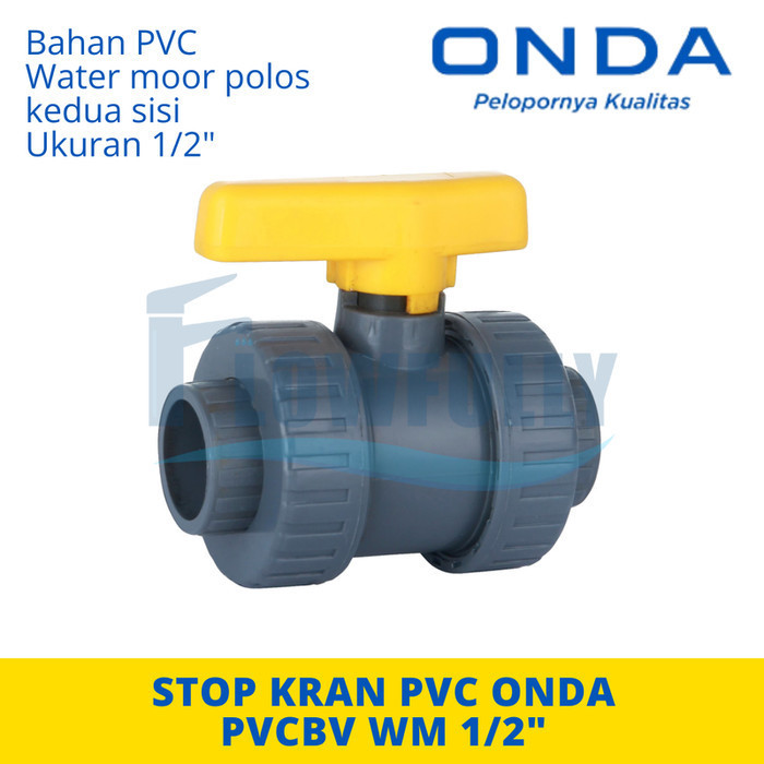 Jual STOP KRAN WATERMUR 1/2" ONDA PVCBV WM STOPKRAN UNION BALLVALVE ...