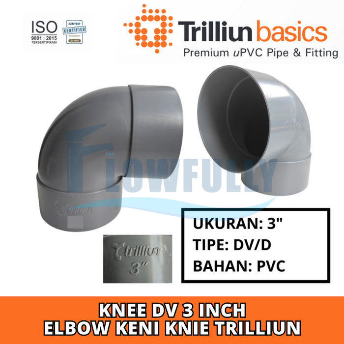 Jual KNEE DV 3 INCH TRILLIUN D PVC ELBOW KNIE KENI L 3 DIM POLOS ...