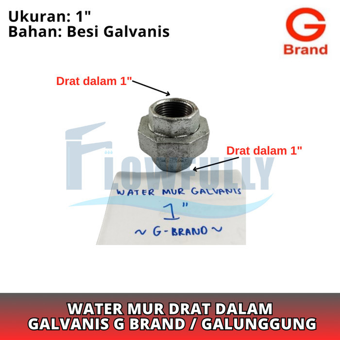 Jual WATER MUR BESI GALVANIS 1 INCH G BRAND WATERMUR WATERMOOR UNION 1 ...