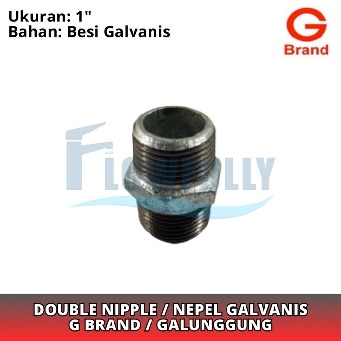 Jual DOUBLE NIPPLE BESI GALVANIS 1 INCH G BRAND DOUBLE DRAT NEPEL 1 DIM | Shopee Indonesia