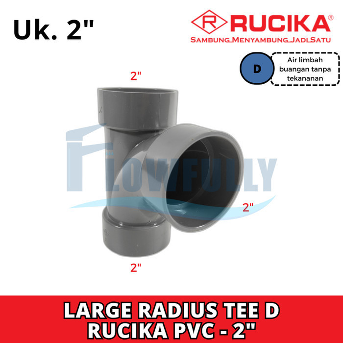 Jual LARGE RADIUS TEE D 2 inch RUCIKA PVC TY 90 derajat TEE WAY | Shopee Indonesia