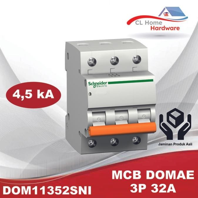 Jual MCB Schneider Domae 3 Phase 32 Ampere SNI, 3p 32a 3 pole | Shopee Indonesia