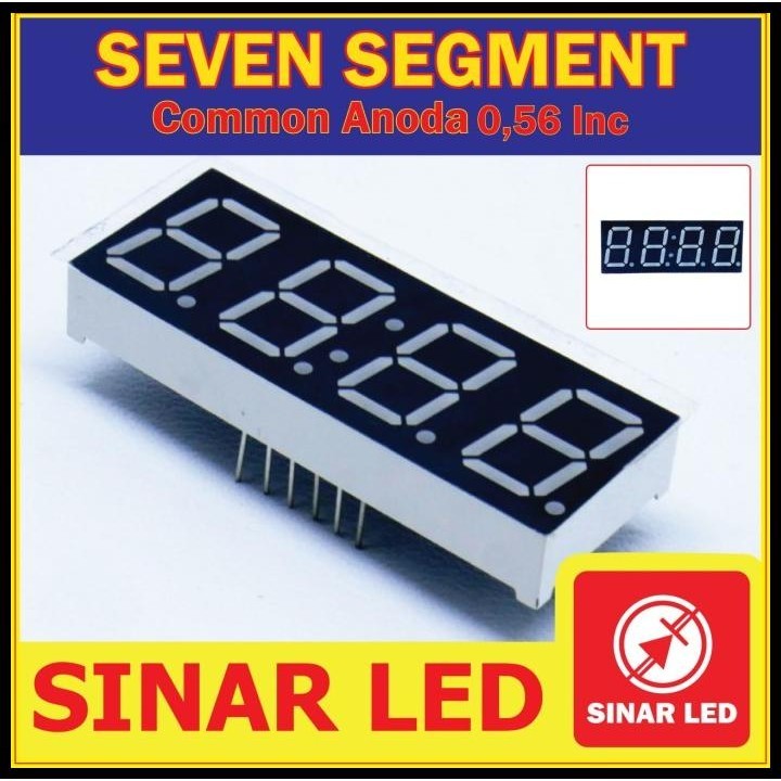 Jual BEST DEAL 7 SEVEN SEGMENT 0.56INCH ANODA RED MERAH 4 DIGIT 0.56 ...
