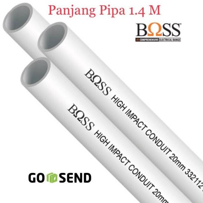 Jual Pipa Pvc High Conduit BOSS - Putih 20mm 20 mm 1.4 Meter Belah Dua ...