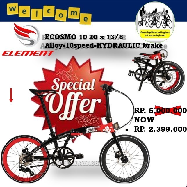 Jual Sepeda Lipat Element Ecosmo 10 Speed Series | Shopee Indonesia