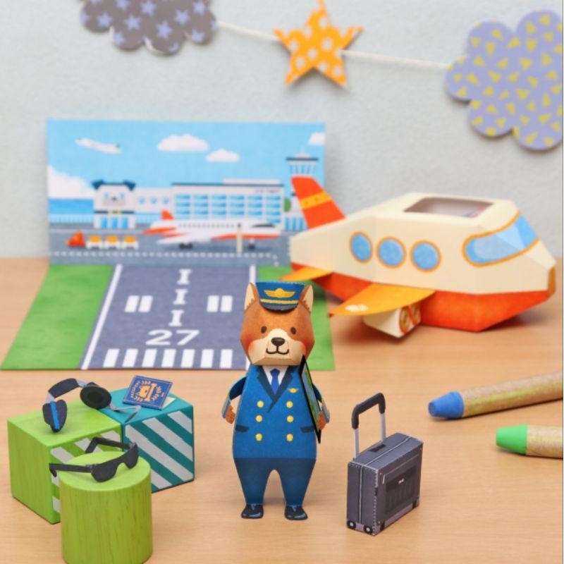 Jual Lembaran pola papercraft hewan pilot dan pesawat (CP-AgE46 ...