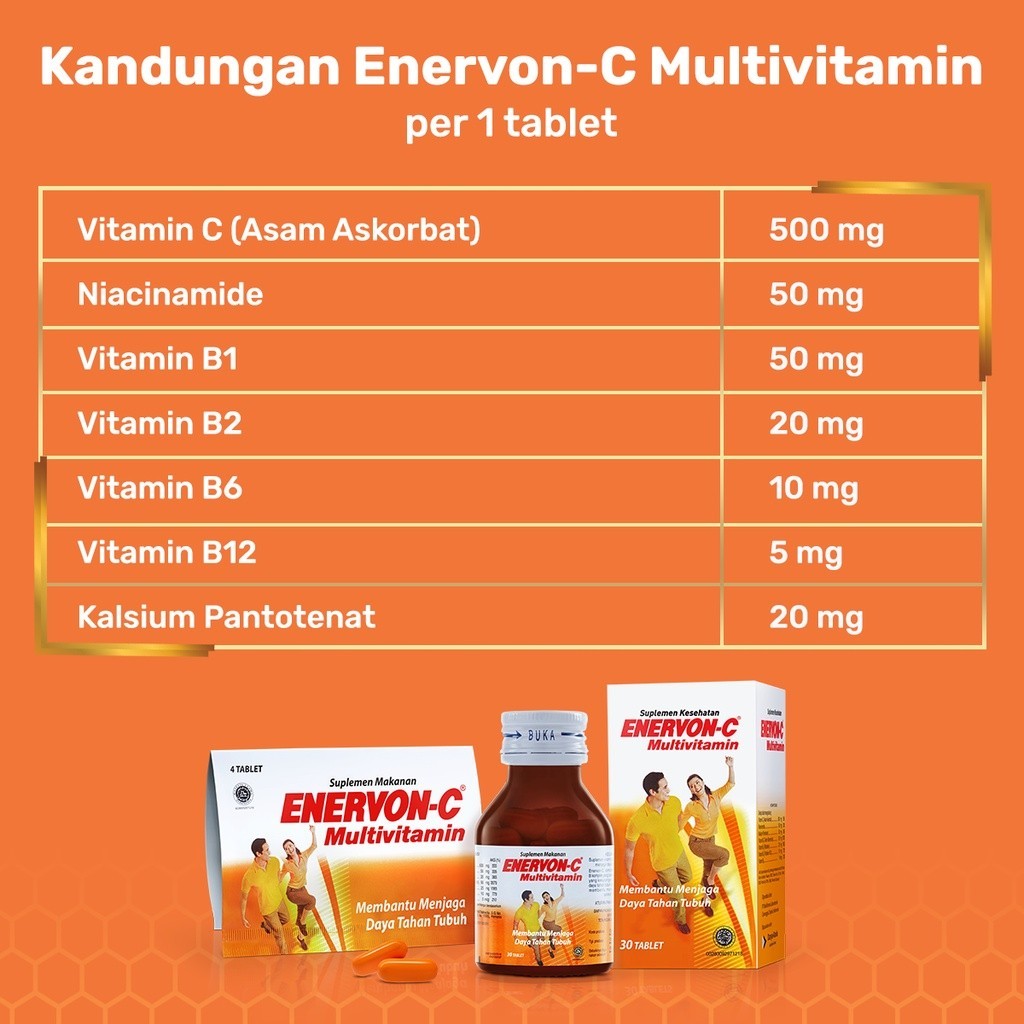 Jual Paket Produktivitas Tinggi Multivitamin (1 Botol Enervon-C + 1 ...