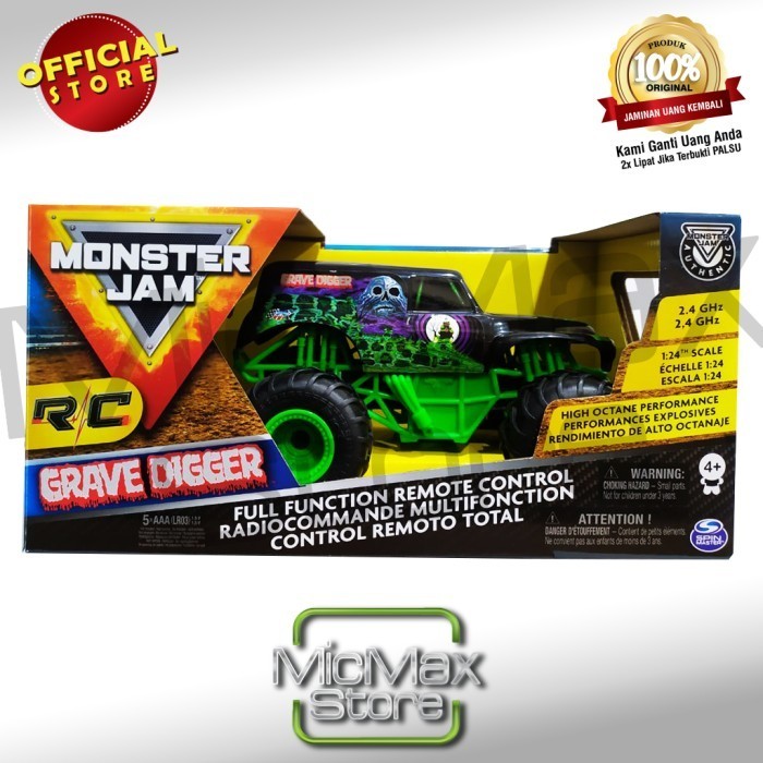 Jual Monster Jam Grave Digger RC Remote Control Monster Truck 1:24 2.4 ...