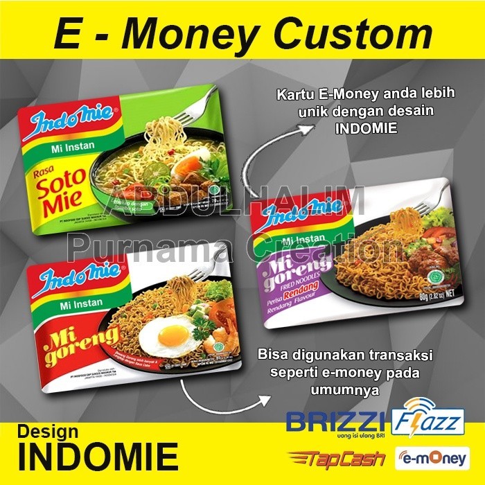 Jual Kartu Emoney E-Money E-toll Etoll Custom Gambar INDOMIE Emoney ...