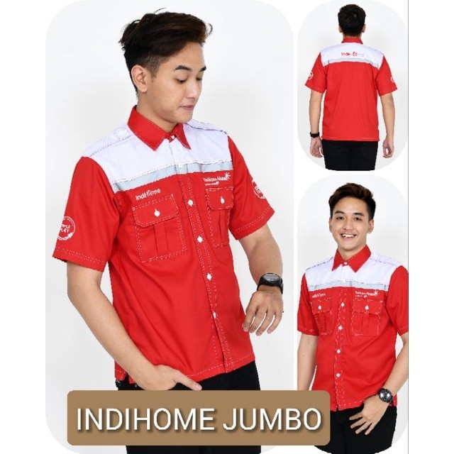 Jual CUSTOM INDIHOME UKURAN JUMBO/KEMEJA KERJA UKURAN BESAR/BAJU ...