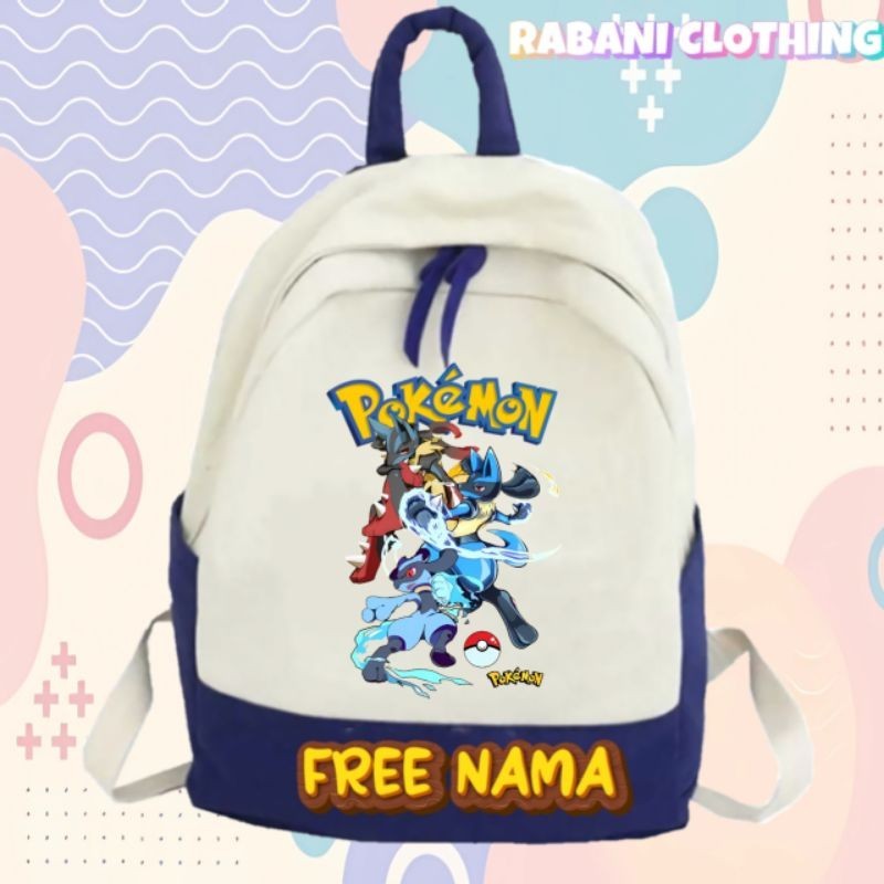Jual Tas pokemon lucario evolution tas anak sekolah | Shopee Indonesia