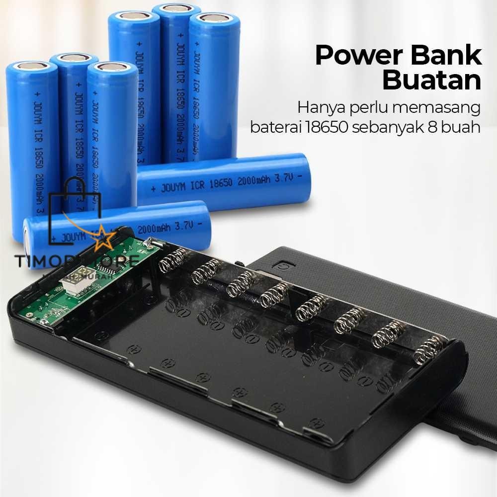 Jual MURAH Taffware DIY Power Bank Case 8x18650 2 Port Display - A8 ...