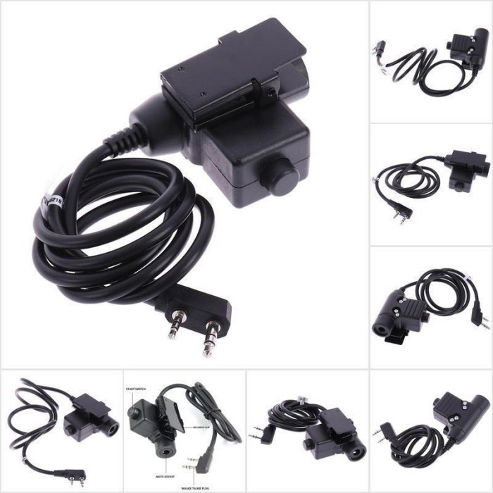 Jual KABEL PTT HEADPHONE TACTICAL HT CINA U94 MILITARY RADIO BAOFENG ...